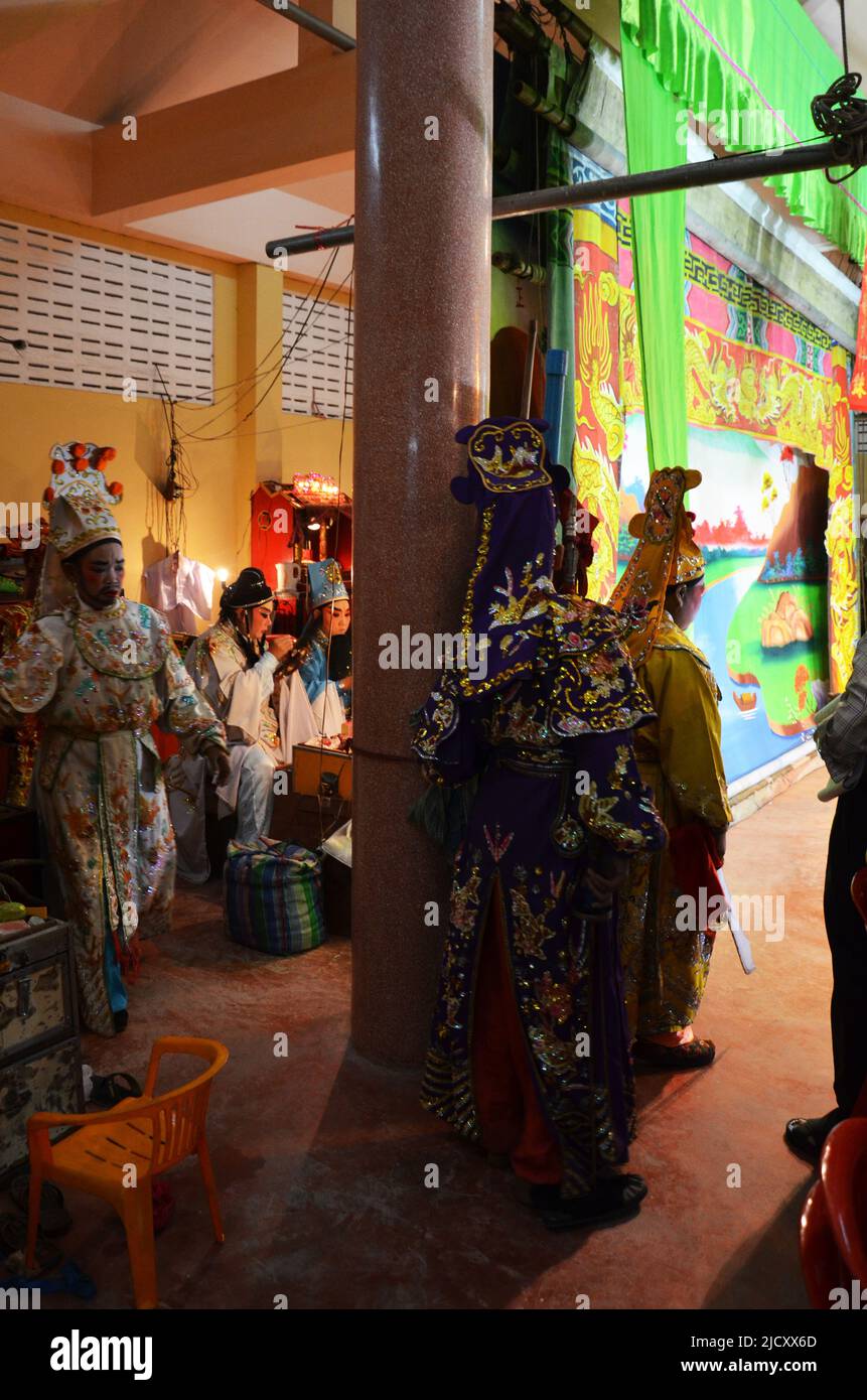 Thai people of chinese descent acting playing present traditional ...