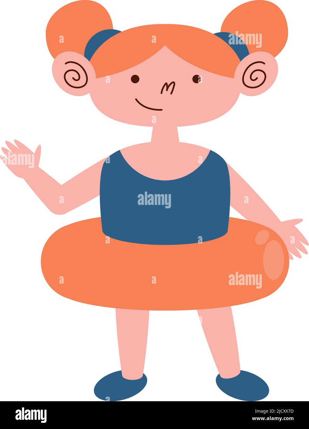 little girl with float character Stock Vector Image & Art - Alamy