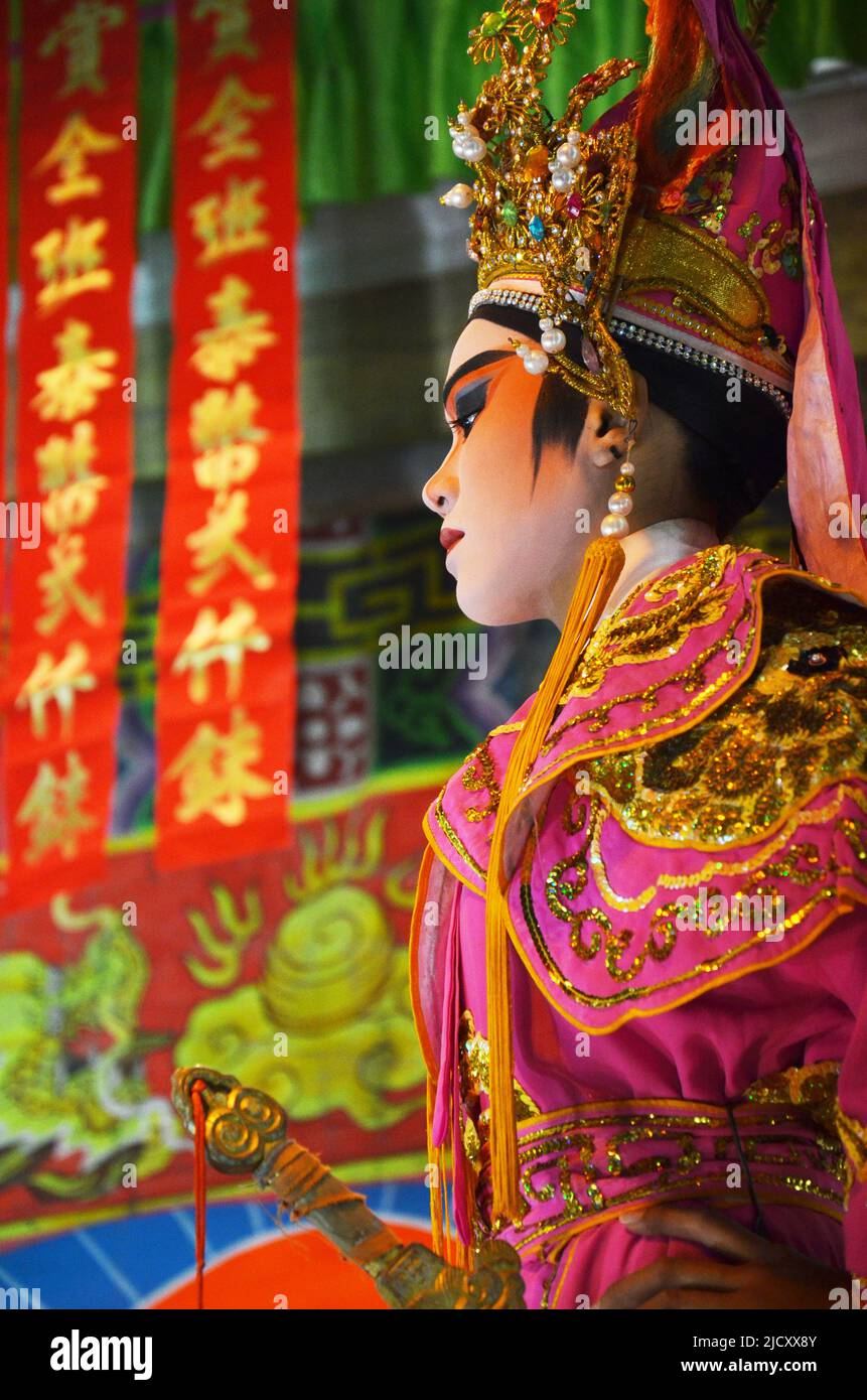 Thai people of chinese descent acting playing present traditional ...