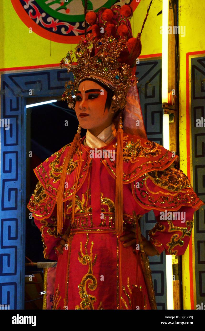 Thai people of chinese descent acting playing present traditional ...