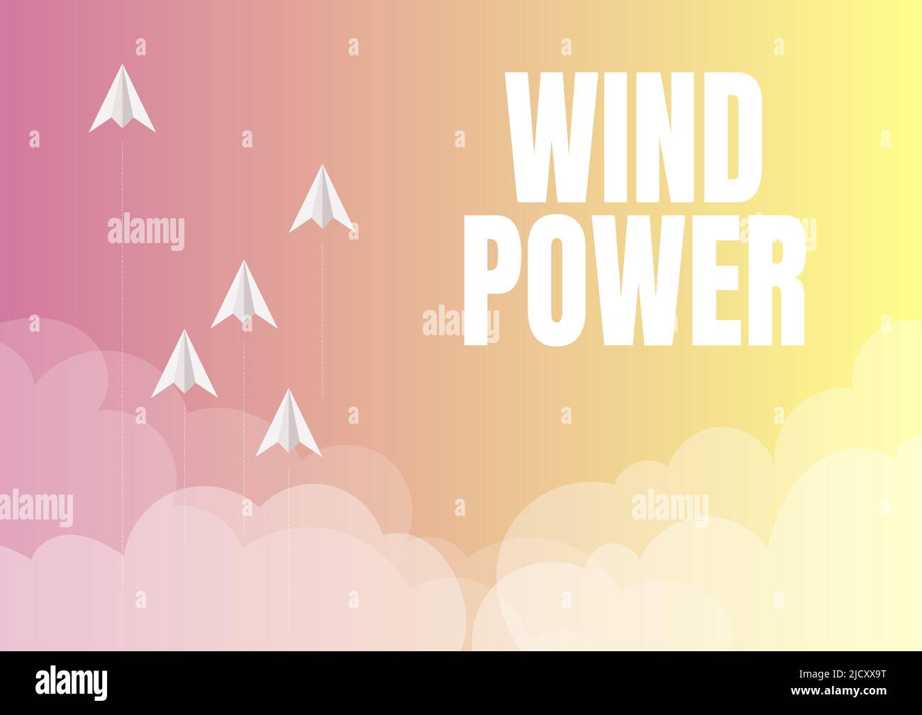 Conceptual caption Wind Power. Concept meaning use of air flowto ...
