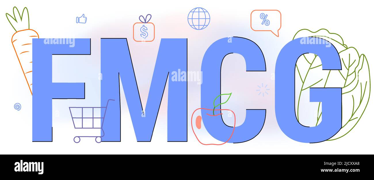 FMCG Fast moving consumer goods acronym Business and commerce concept ...