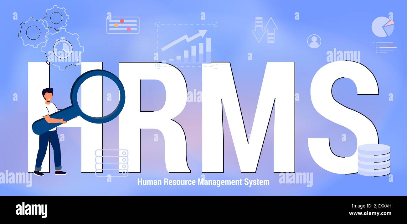 HRMS Human Resource Management System acronym Business concept ...