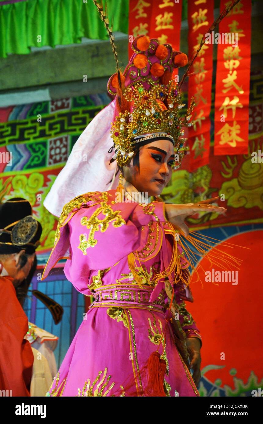 Thai people of chinese descent acting playing present traditional ...