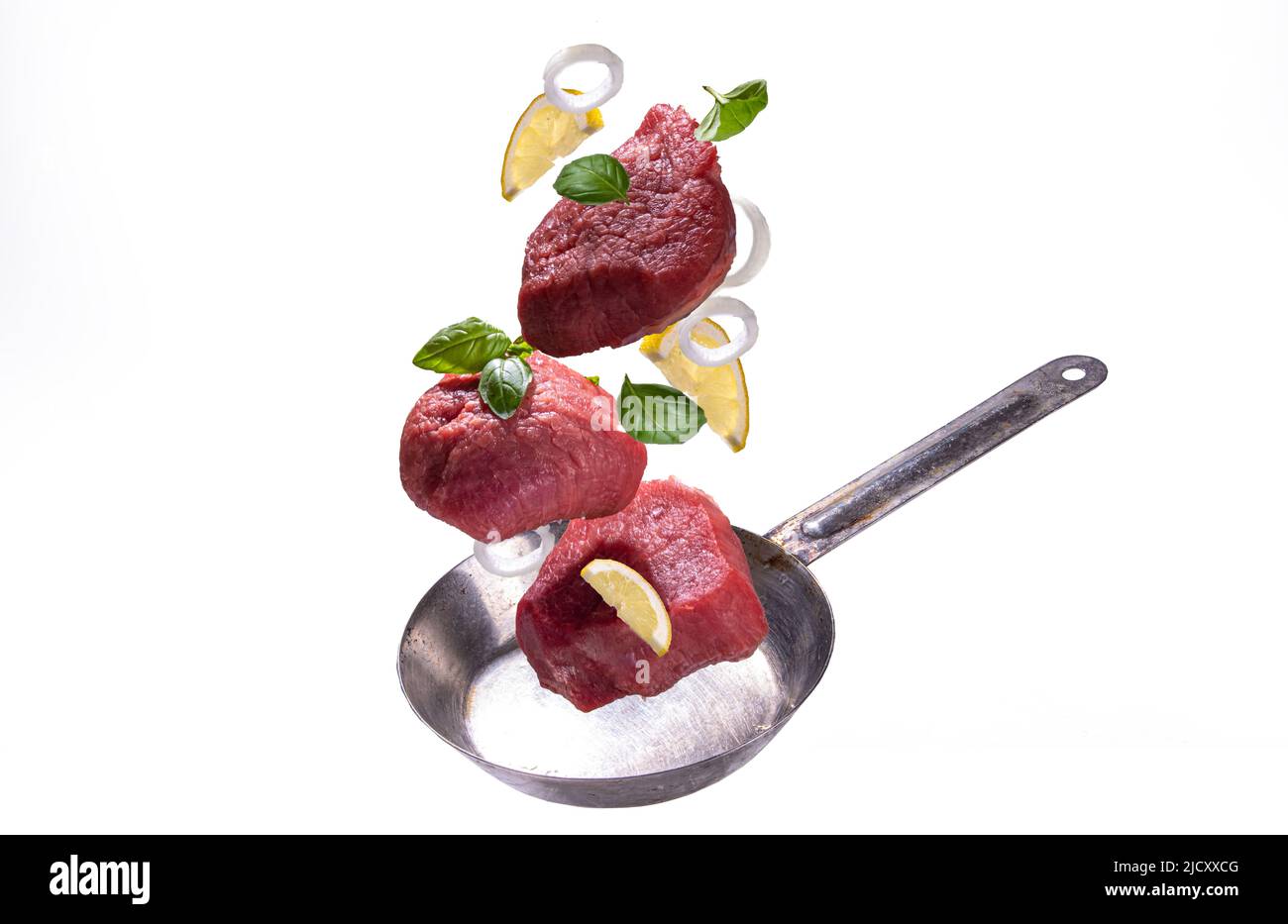 Raw beef steak cooking background. Raw beef steak and cooking ...
