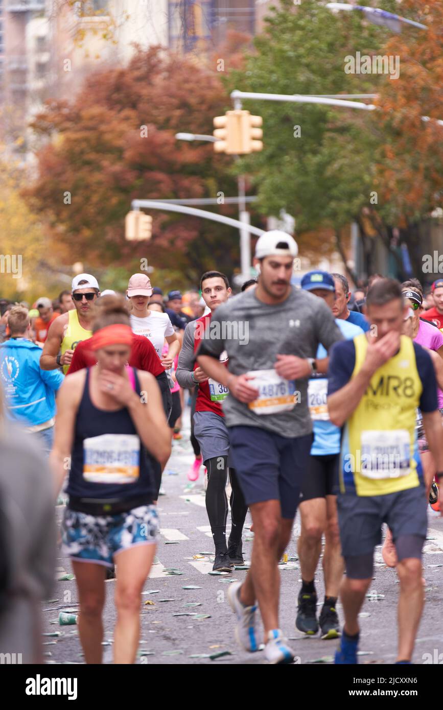 Manhattan, New York,USA - November 3. 2019: Athletes running at the NYC ...