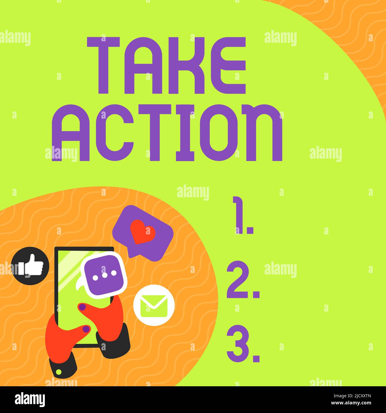 Text caption presenting Take Action. Conceptual photo advices someone ...