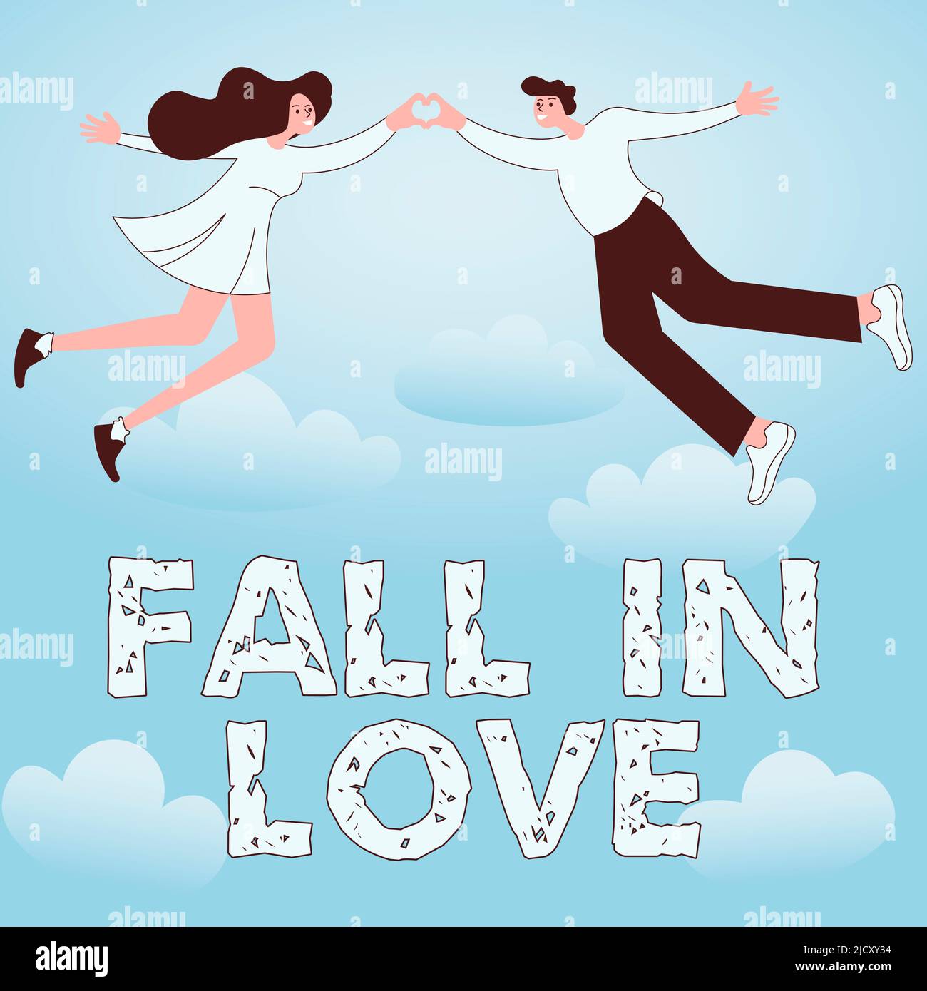 Conceptual caption FALL IN LOVE. Business idea Charmed or captivated ...