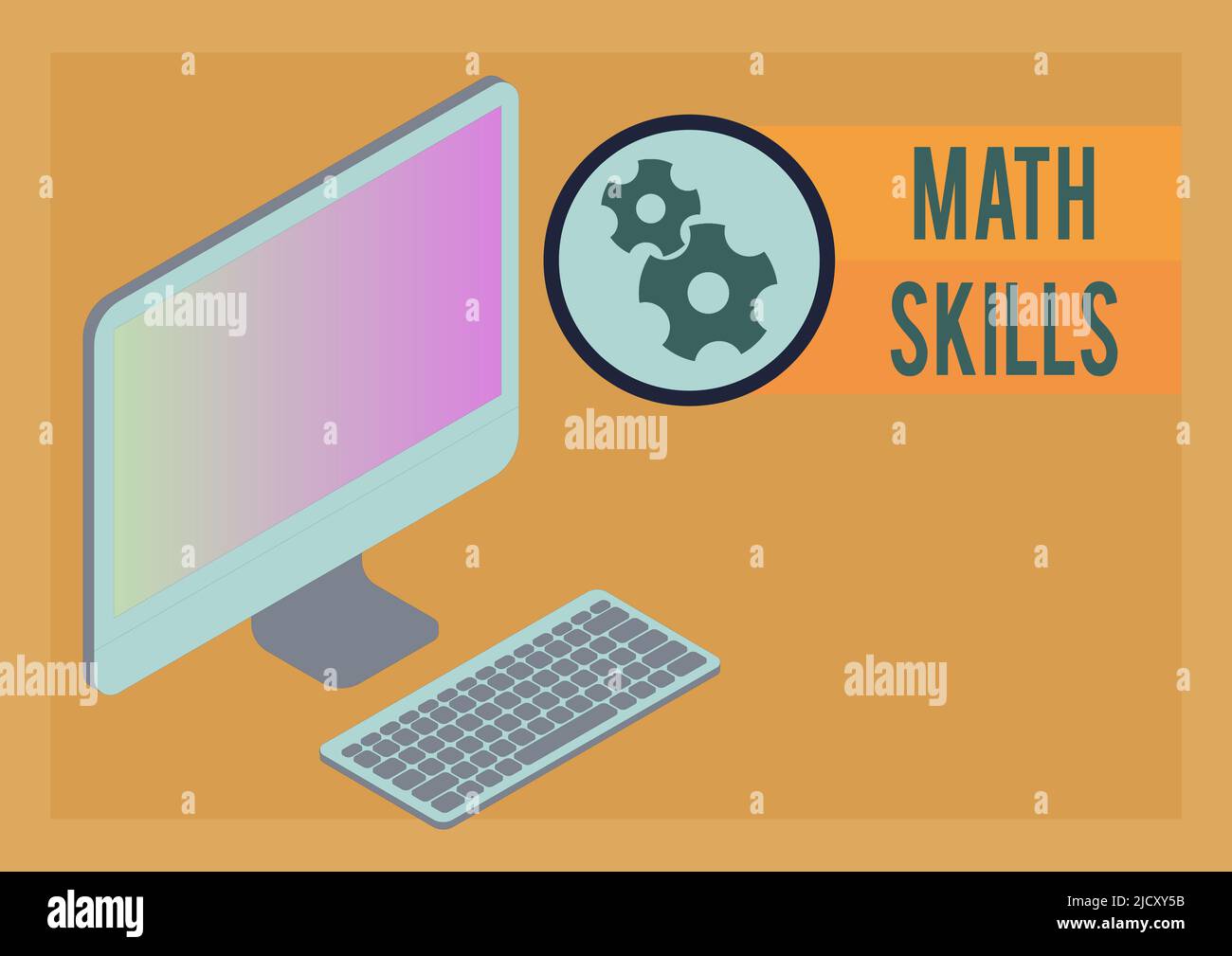 Text caption presenting Math Skills. Word for starting to learn how to ...