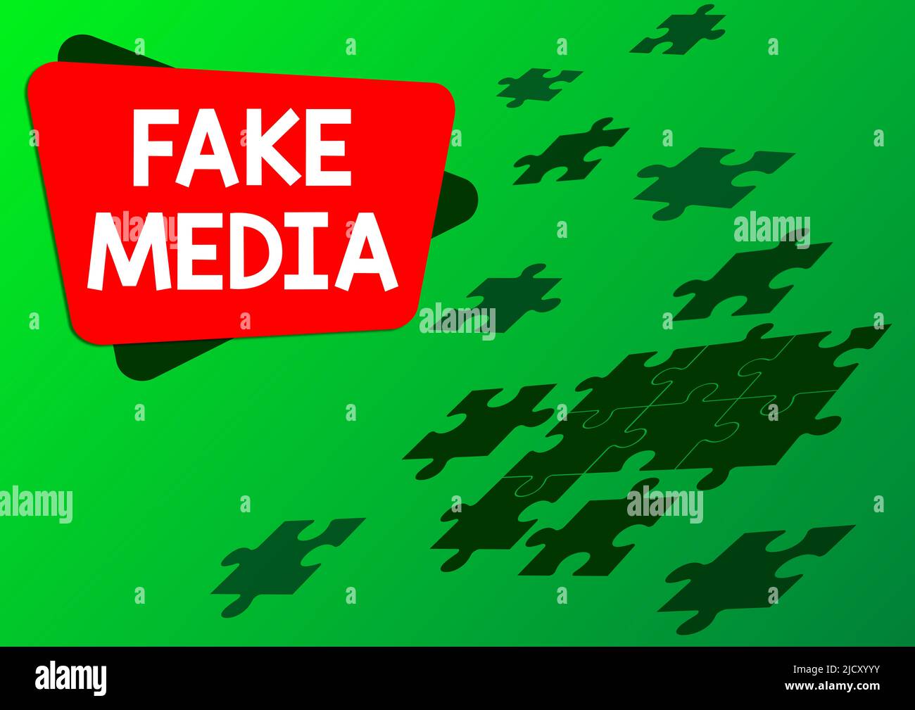 Conceptual caption Fake Media. Word Written on An formation held by ...
