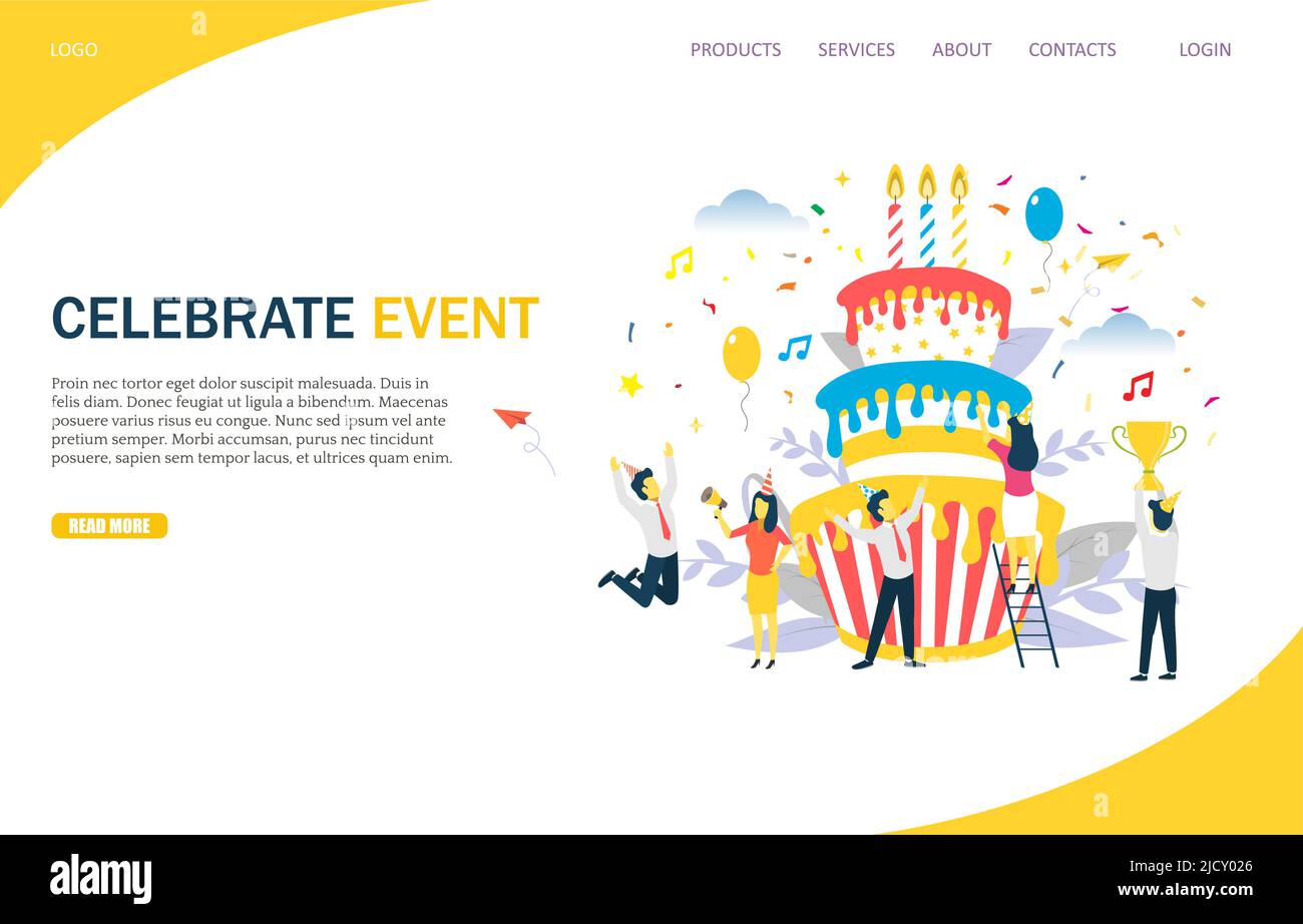 Celebrate event vector website landing page design template Stock ...
