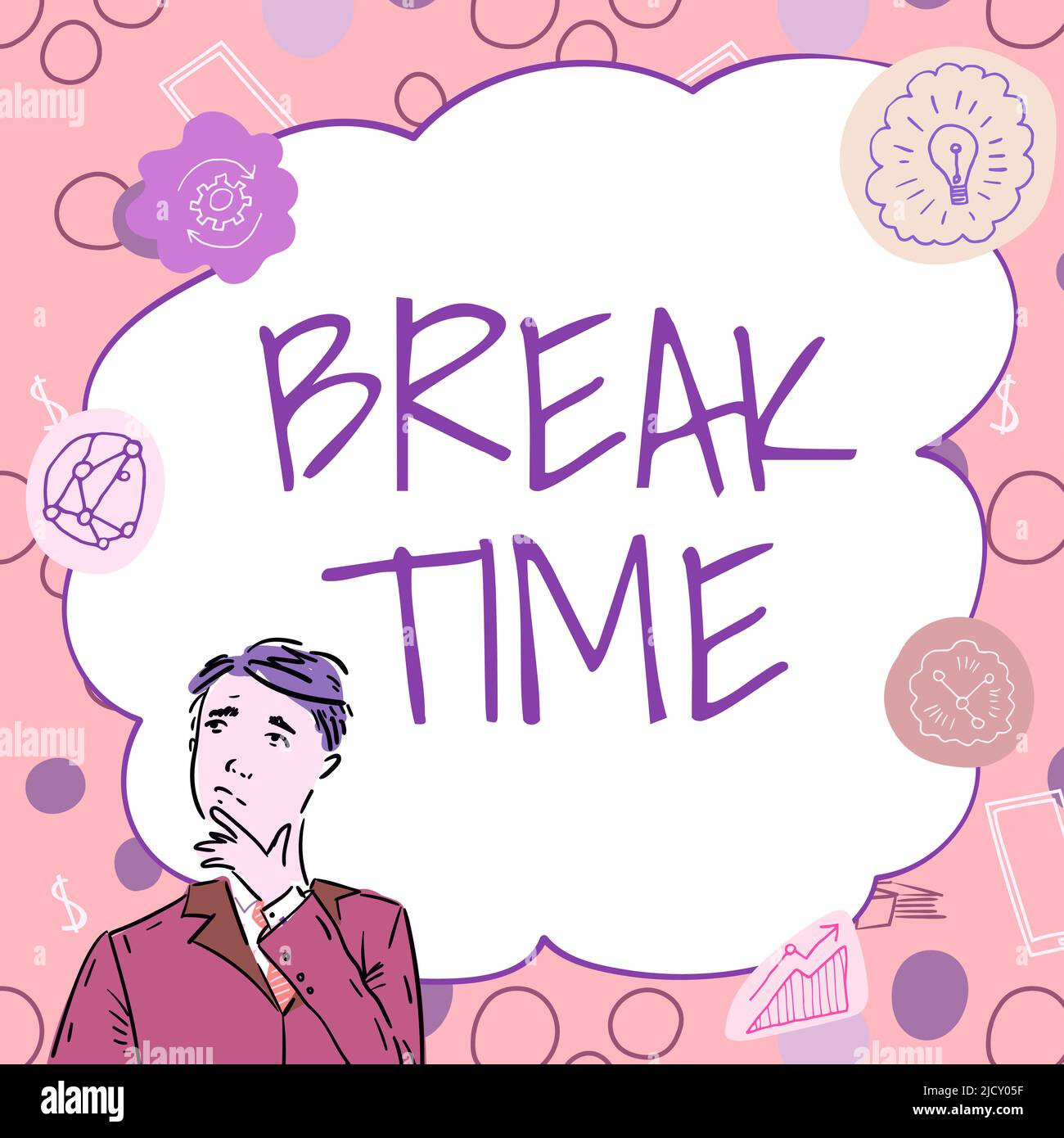 Conceptual caption Break Time. Conceptual photo Period of rest or ...