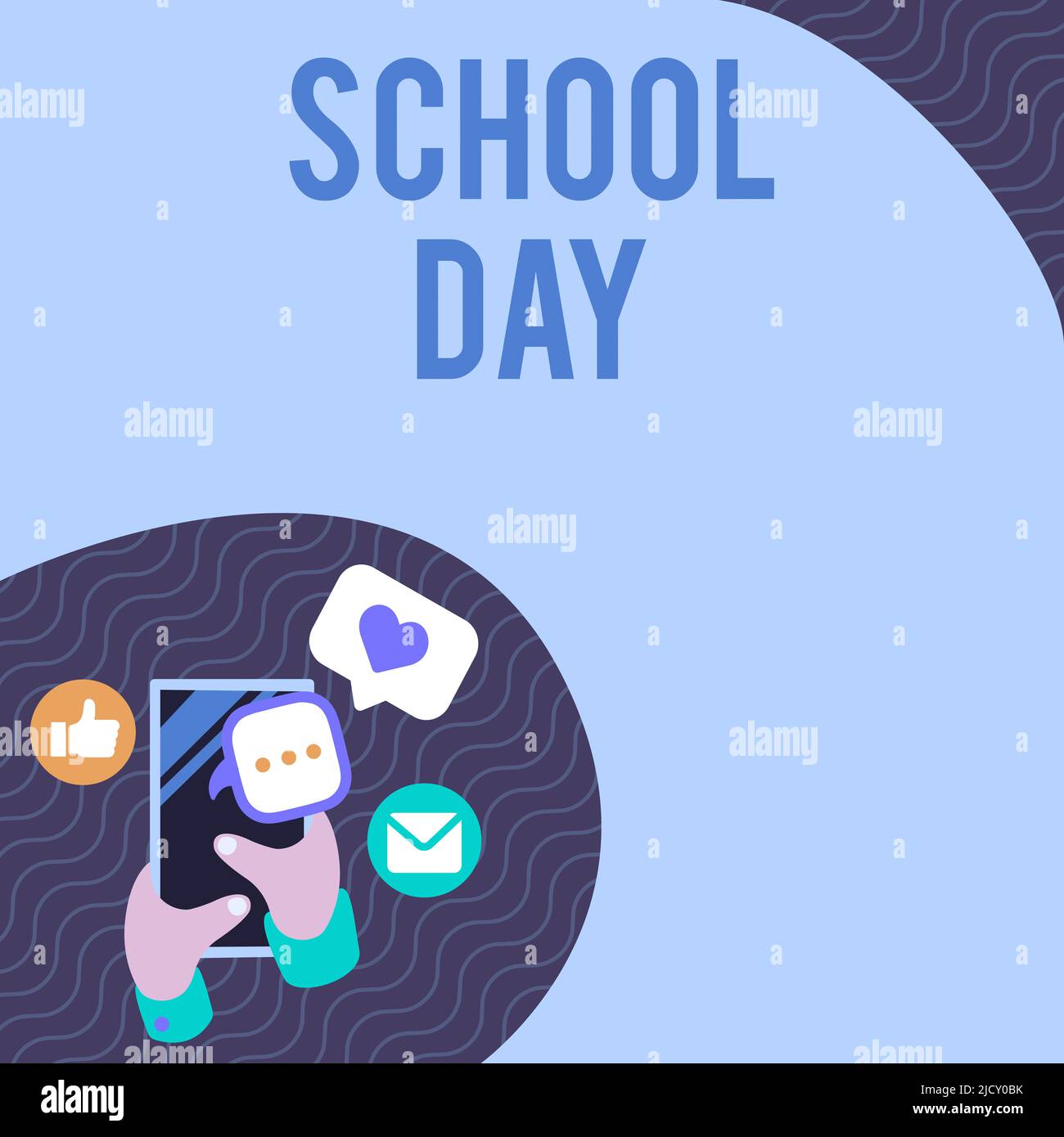Text caption presenting School Day. Conceptual photo starts from seven ...