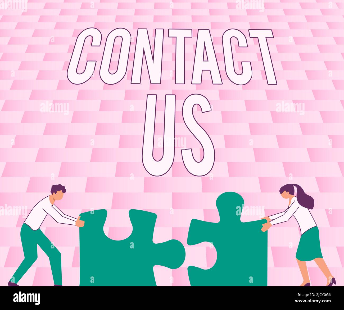 Sign displaying Contact Us. Business overview Group of person that ...