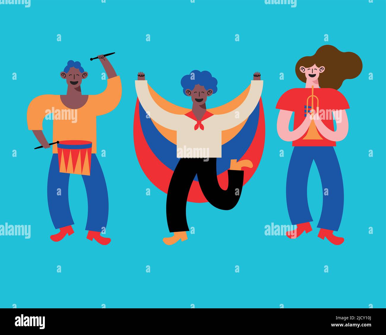 three colombians population characters group Stock Vector Image & Art ...