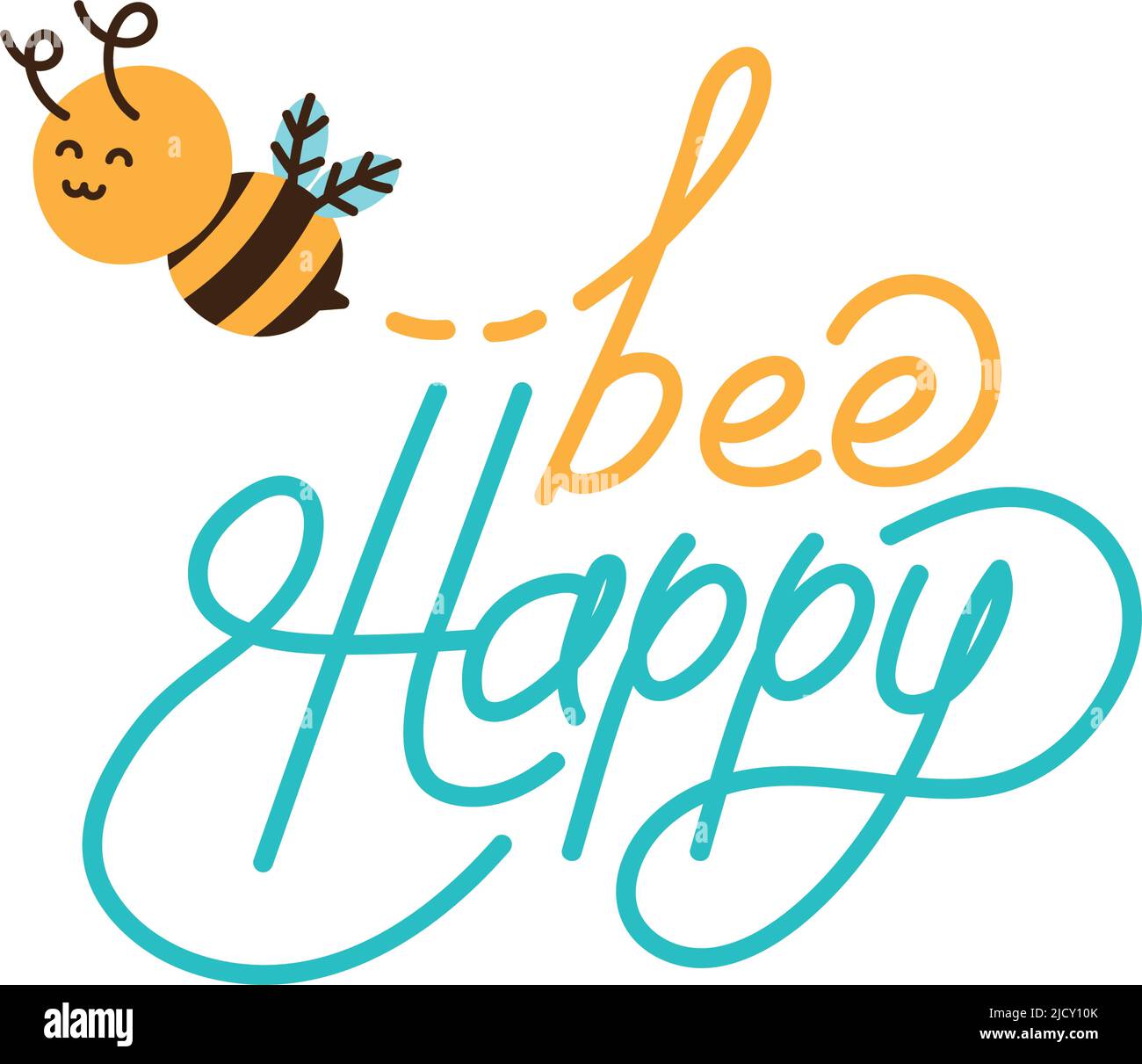 be happy lettering mini poster Stock Vector Image & Art - Alamy