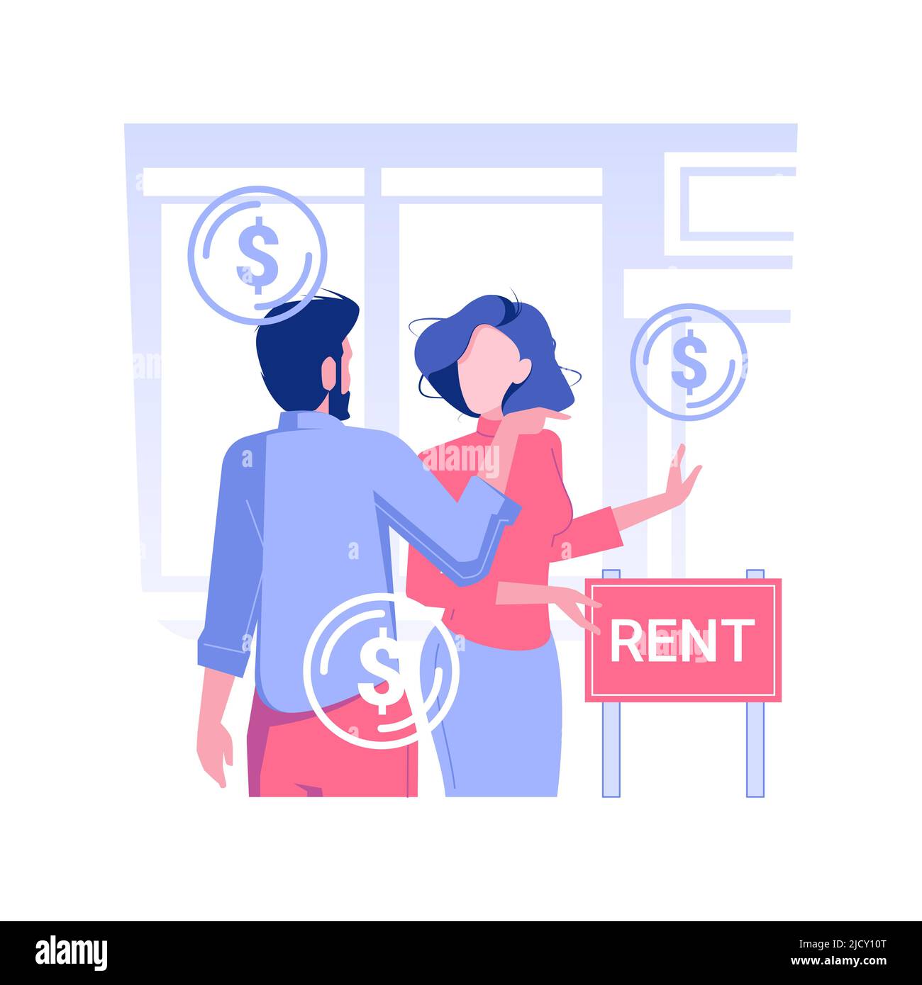 Renting a retail property isolated concept vector illustration ...