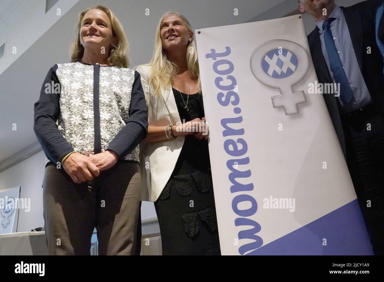 Former Olympic athletes Sharron Davies and Mara Yamauchi after speaking ...