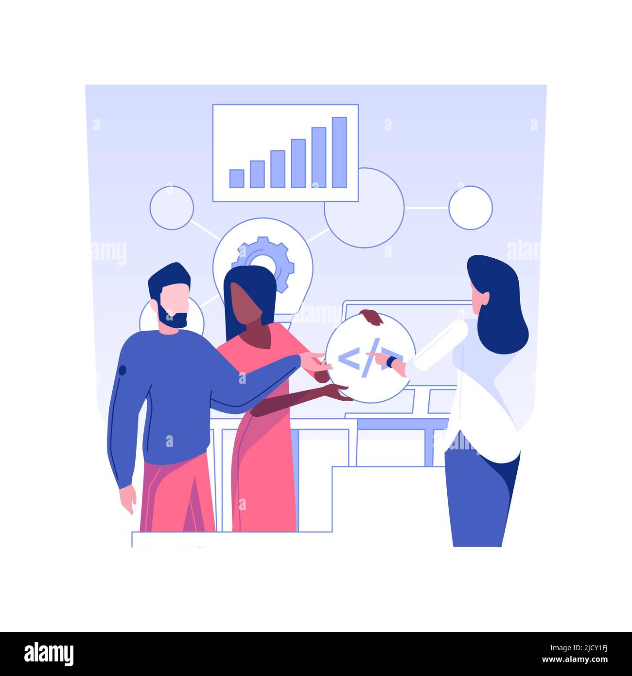 Brainstorming with a team isolated concept vector illustration. Group ...