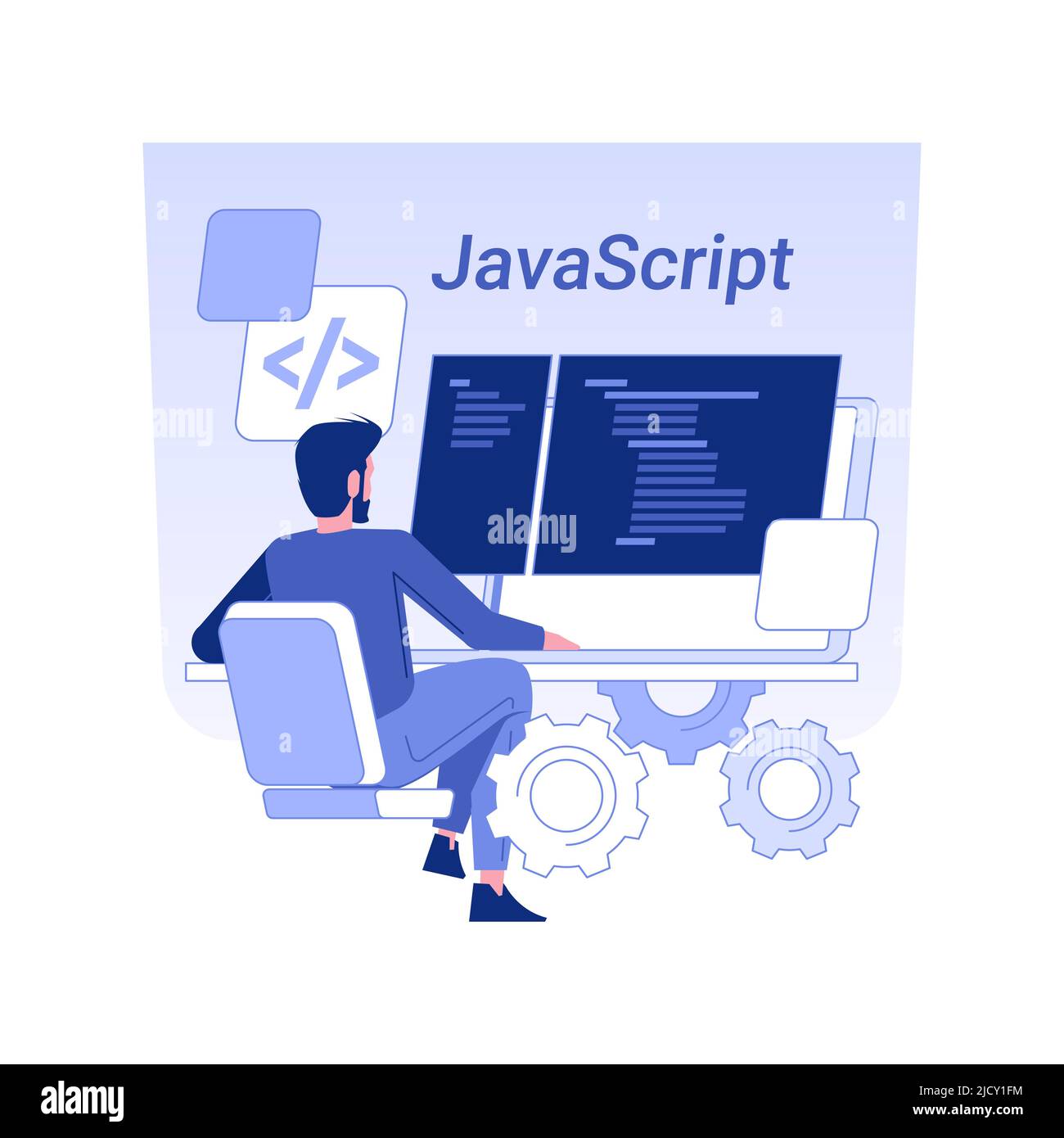 Javascript Isolated Concept Vector Illustration Developer Programming Using Javascript Language