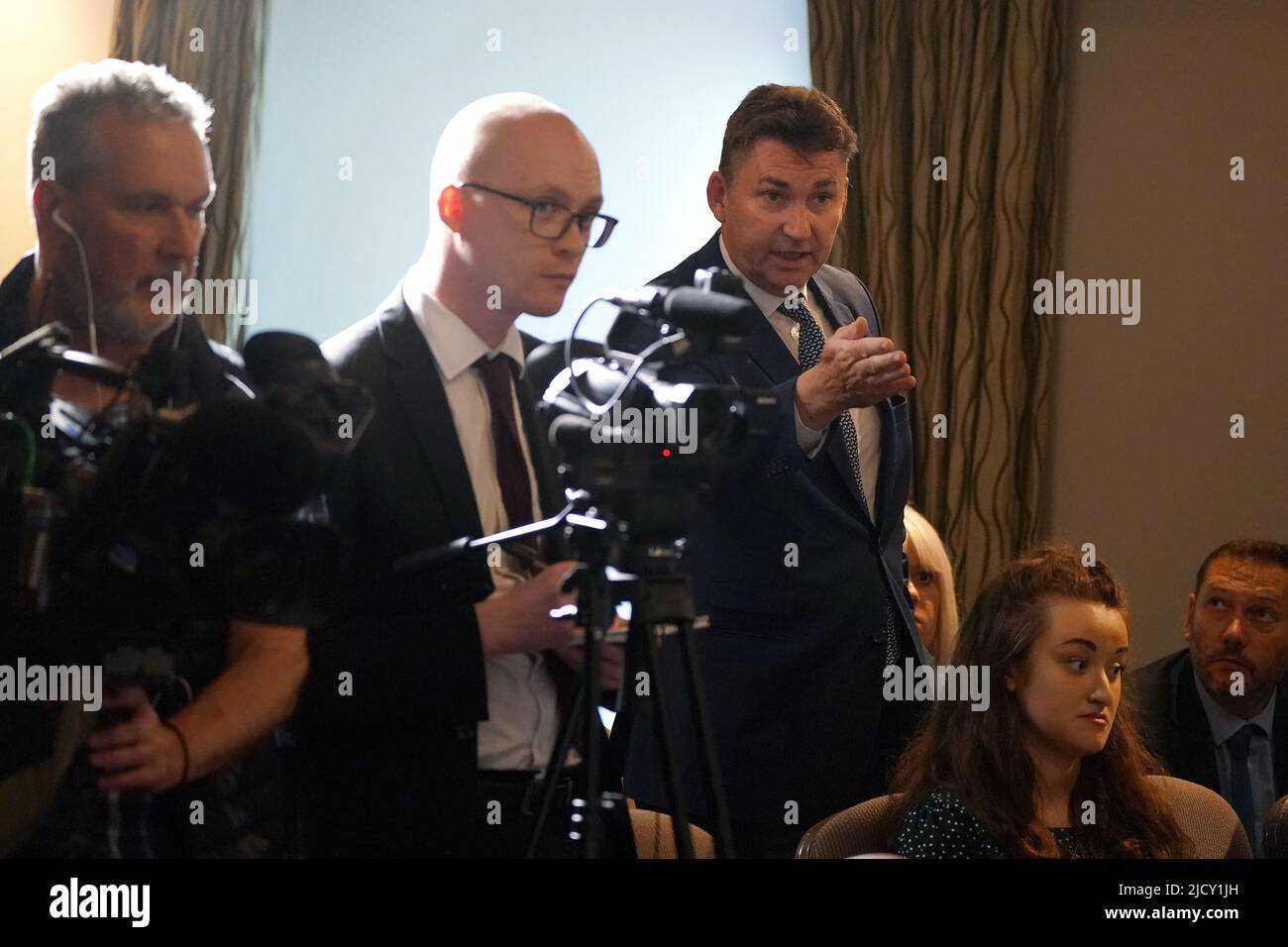 Former athlete now MSP Brian Whittle asks a question to former Olympic ...