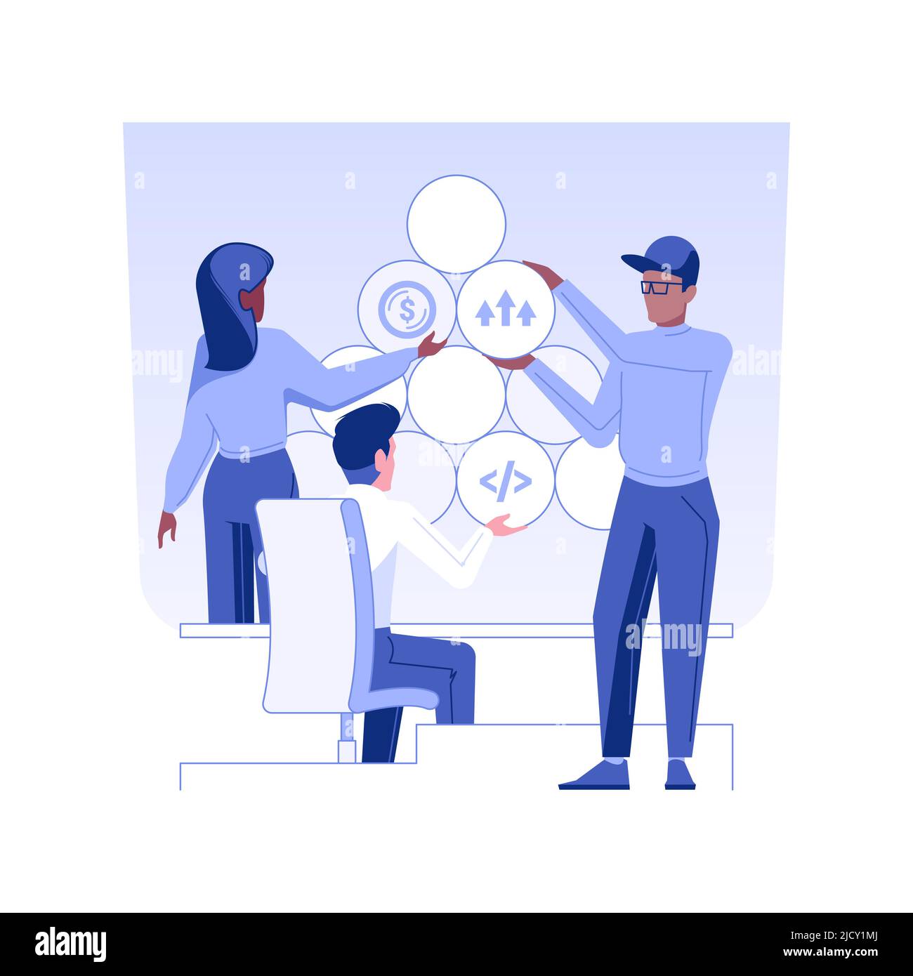 Project implementation isolated concept vector illustration. Group of ...