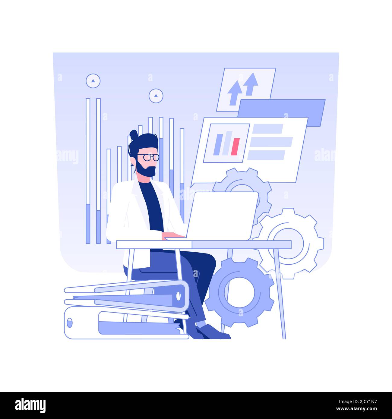 Collecting information isolated concept vector illustration. Business ...