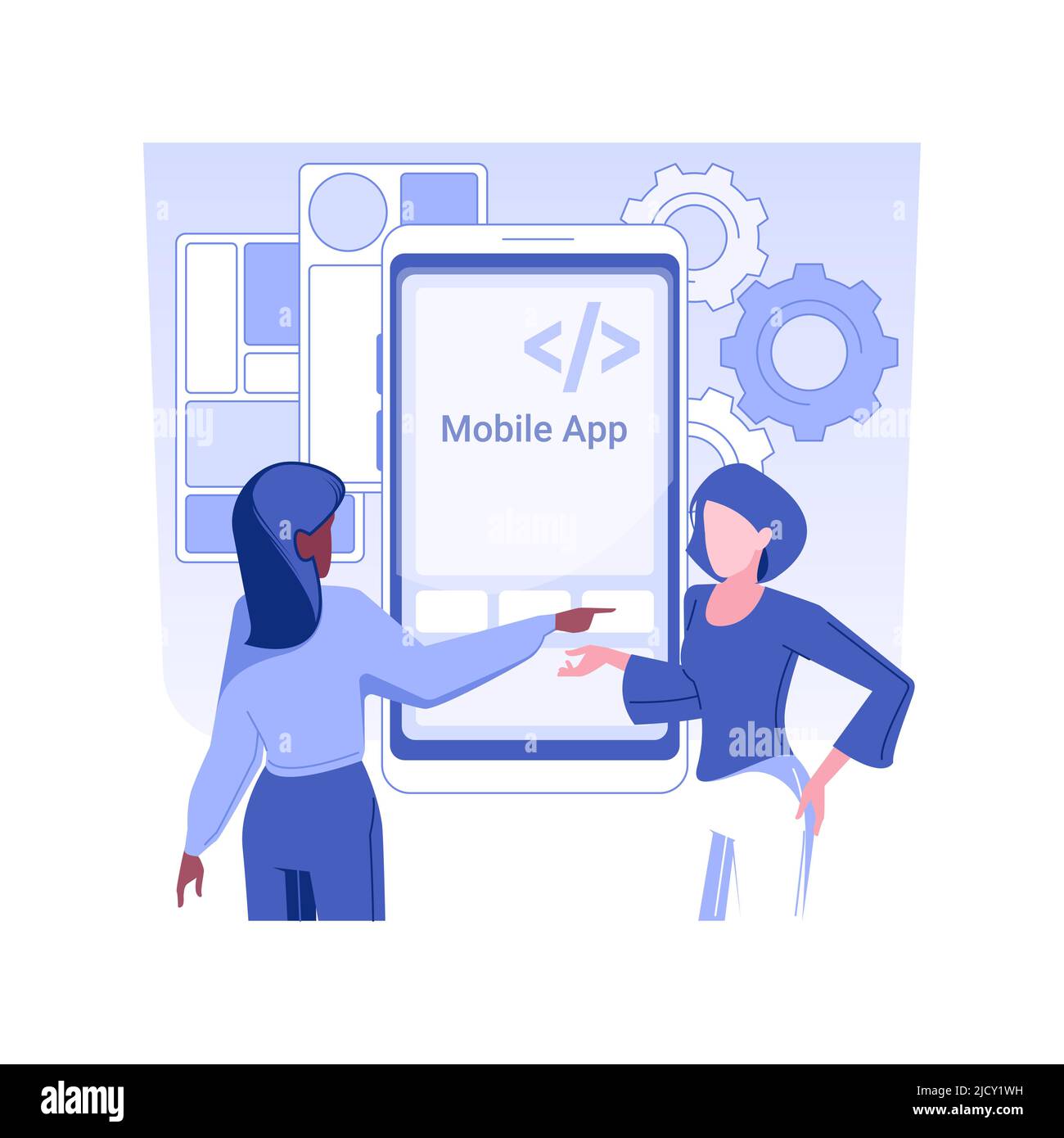 Mobile apps development isolated concept vector illustration ...