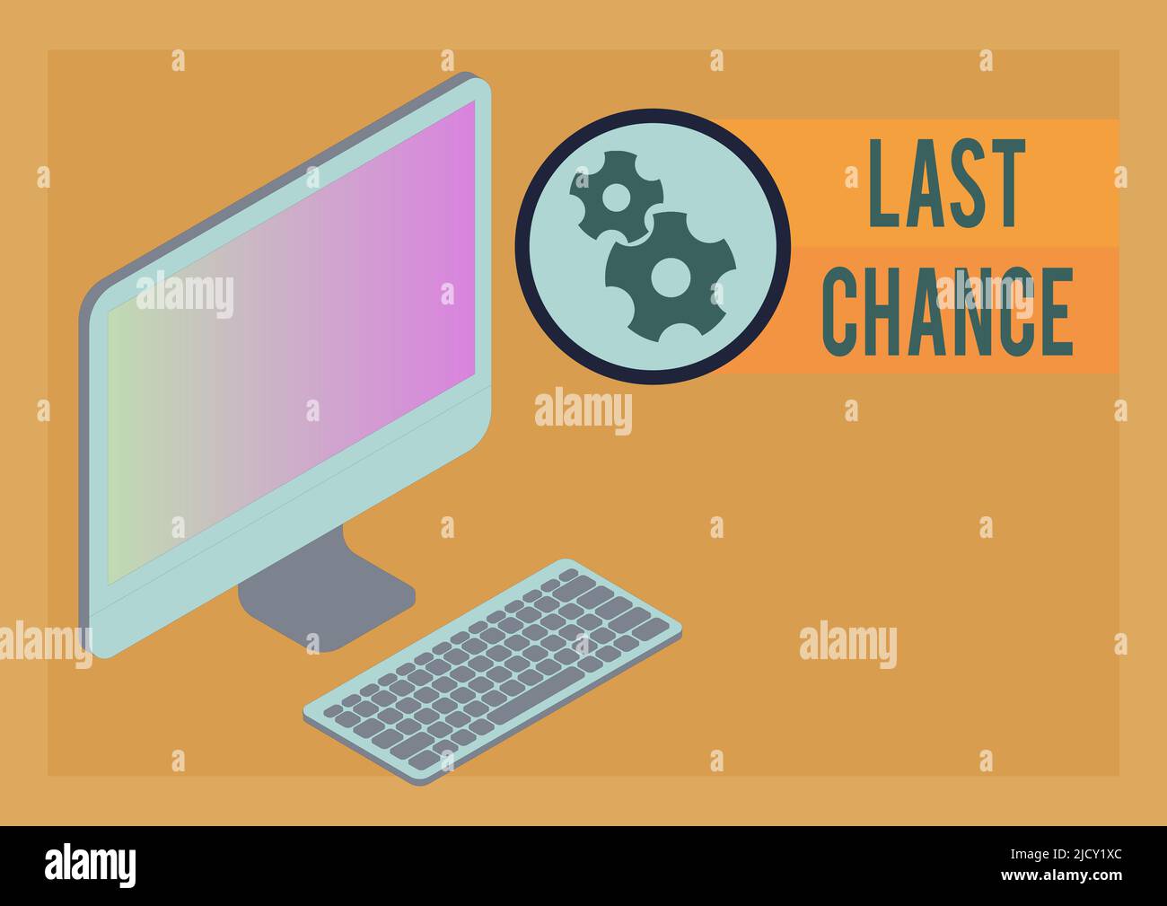 Text caption presenting Last Chance. Word Written on final opportunity ...