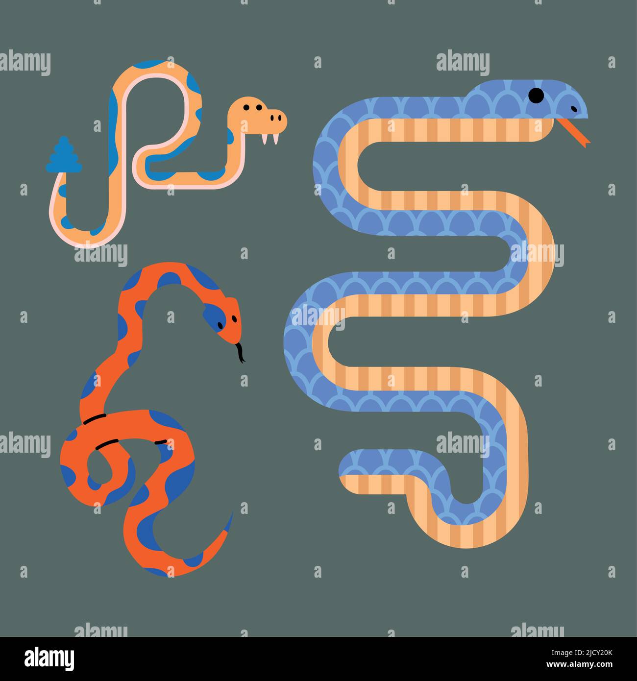 Dangerous three snakes Stock Vector Images - Alamy