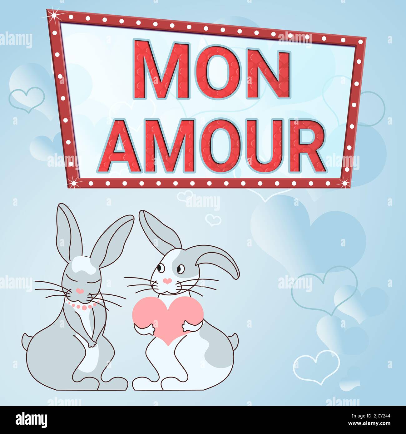 Hand writing sign MON AMOUR. Business idea French name of lover Happy ...