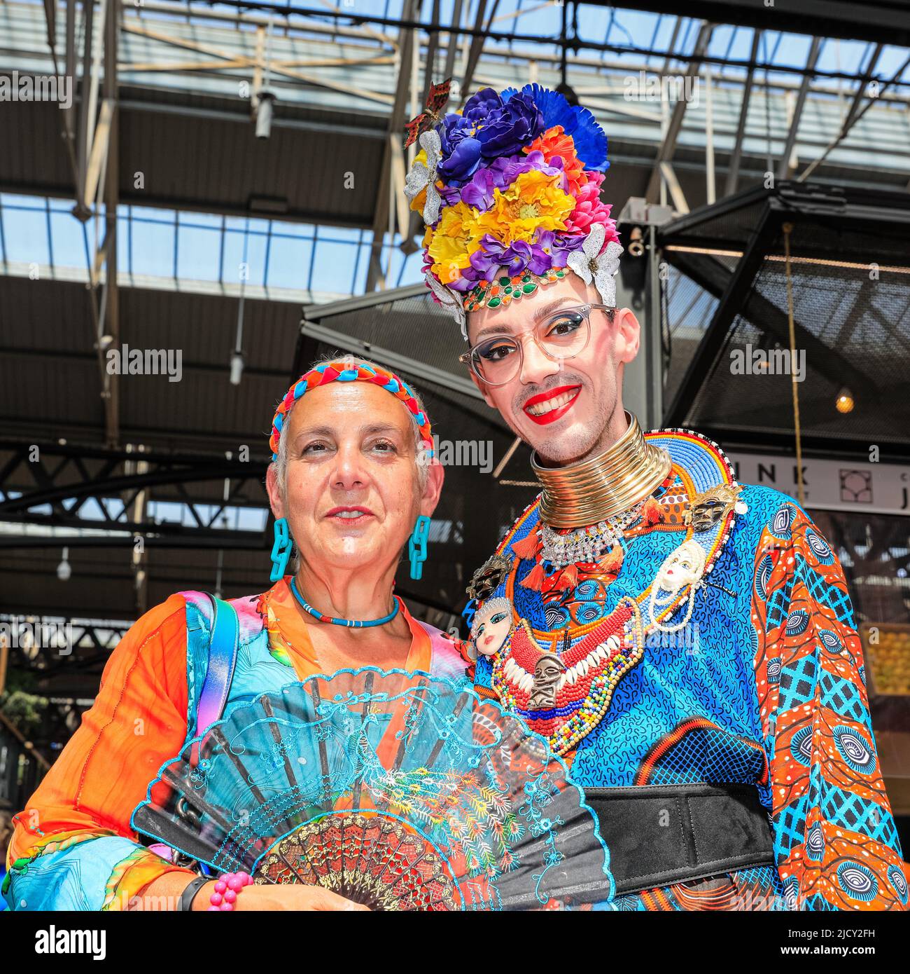 London, UK. 16th June, 2022. Organiser Florent Bidois with an equally ...