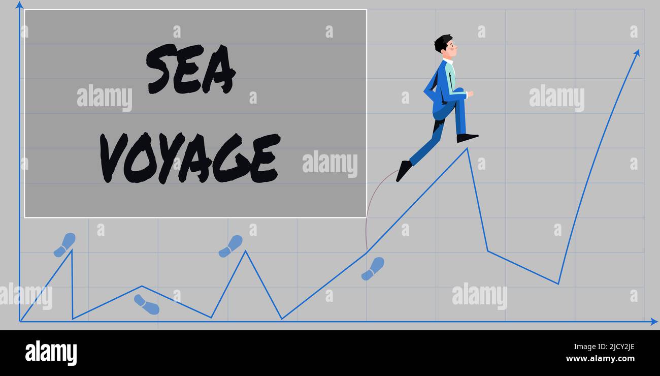 Handwriting text Sea Voyage. Word Written on riding on boat through ...