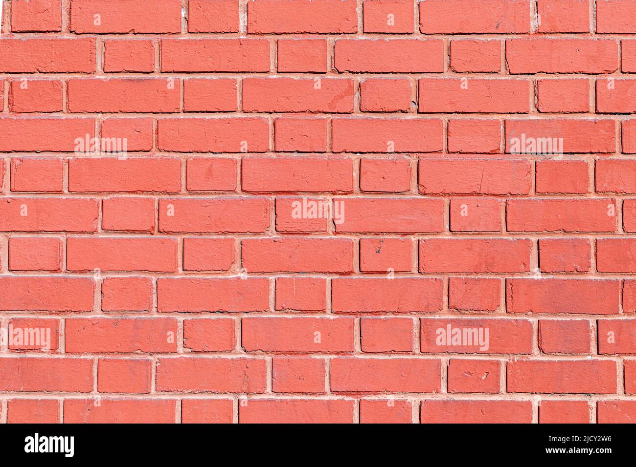 old red ochre painted clean brick wall as harmonic background Stock ...