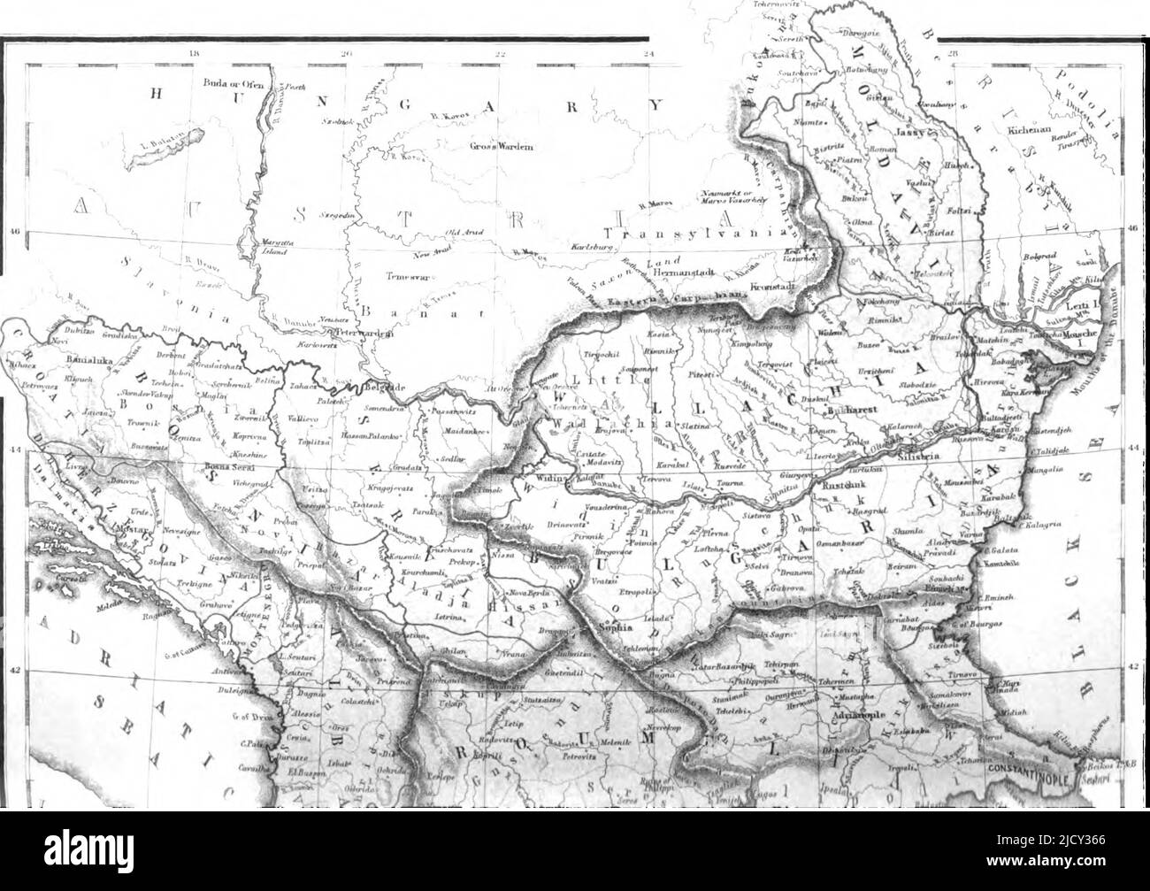 Map of old time europe Black and White Stock Photos & Images - Alamy