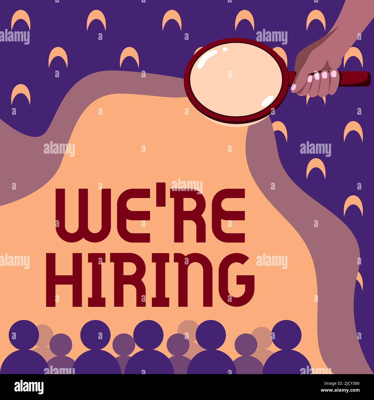 Text caption presenting We Are Hiring. Word Written on Advertising ...