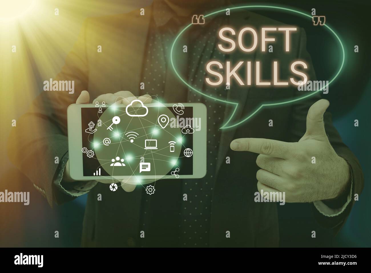 Text caption presenting Soft Skills. Business idea personal attribute ...