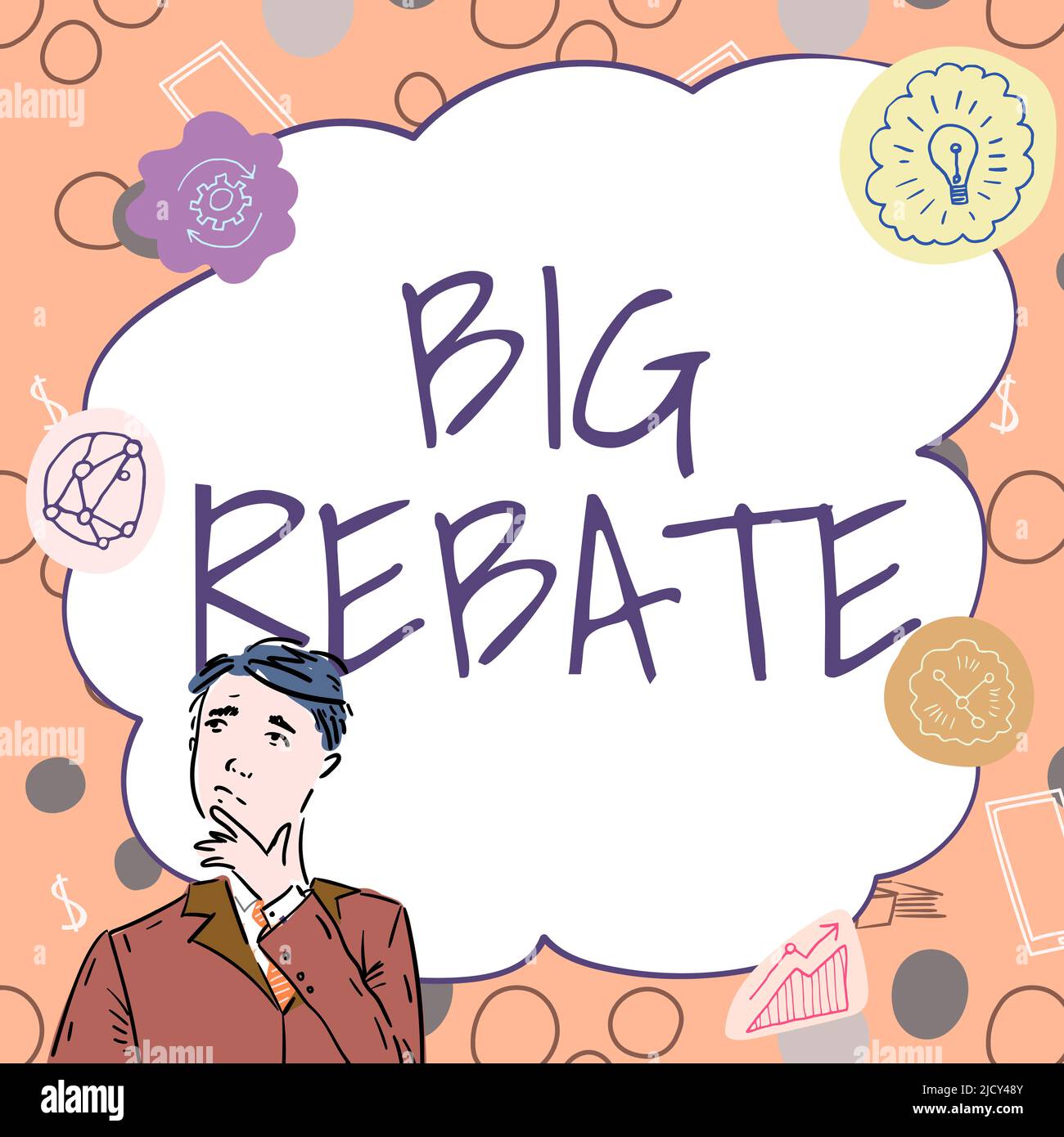 Text caption presenting Big Rebate. Conceptual photo Huge rewards that ...
