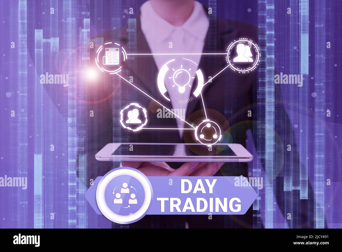 Sign displaying Day Trading. Business overview securities specifically ...