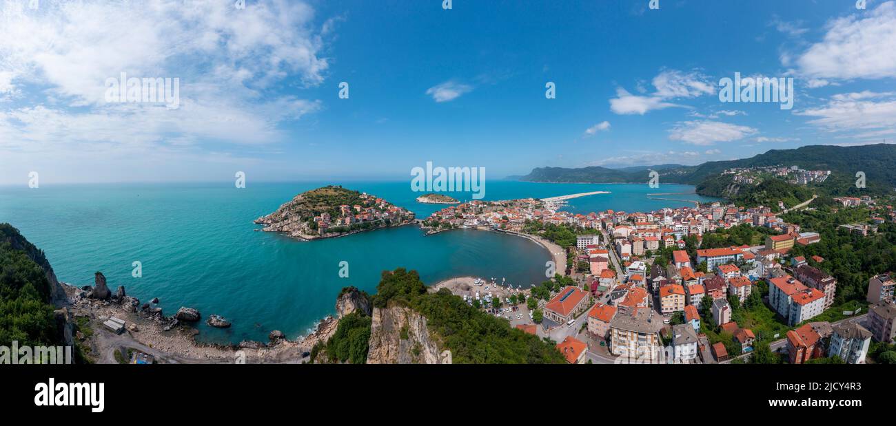 Beautiful cityscape on the mountains over Black-sea, Amasra. Amasra ...