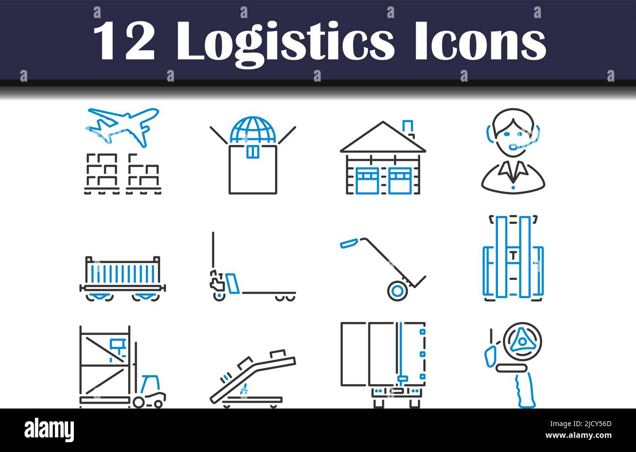Logistics Icon Set. Editable Bold Outline With Color Fill Design ...