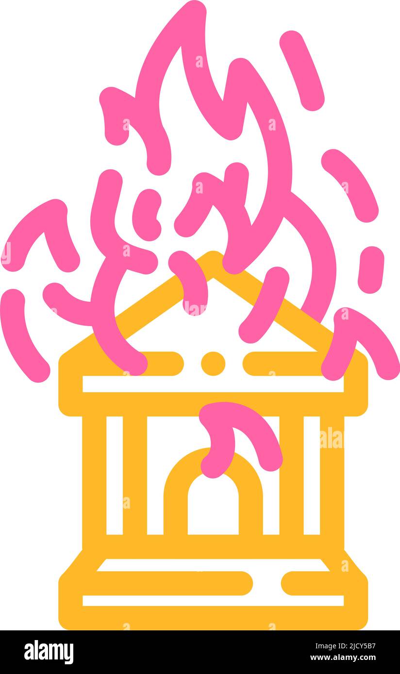 burning bank color icon vector illustration Stock Vector Image & Art ...