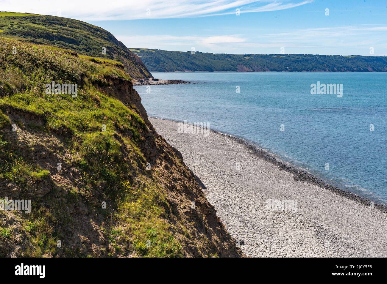 Scenic View of Greencliff Beach and North Devon Coast Towards Clovelly ...