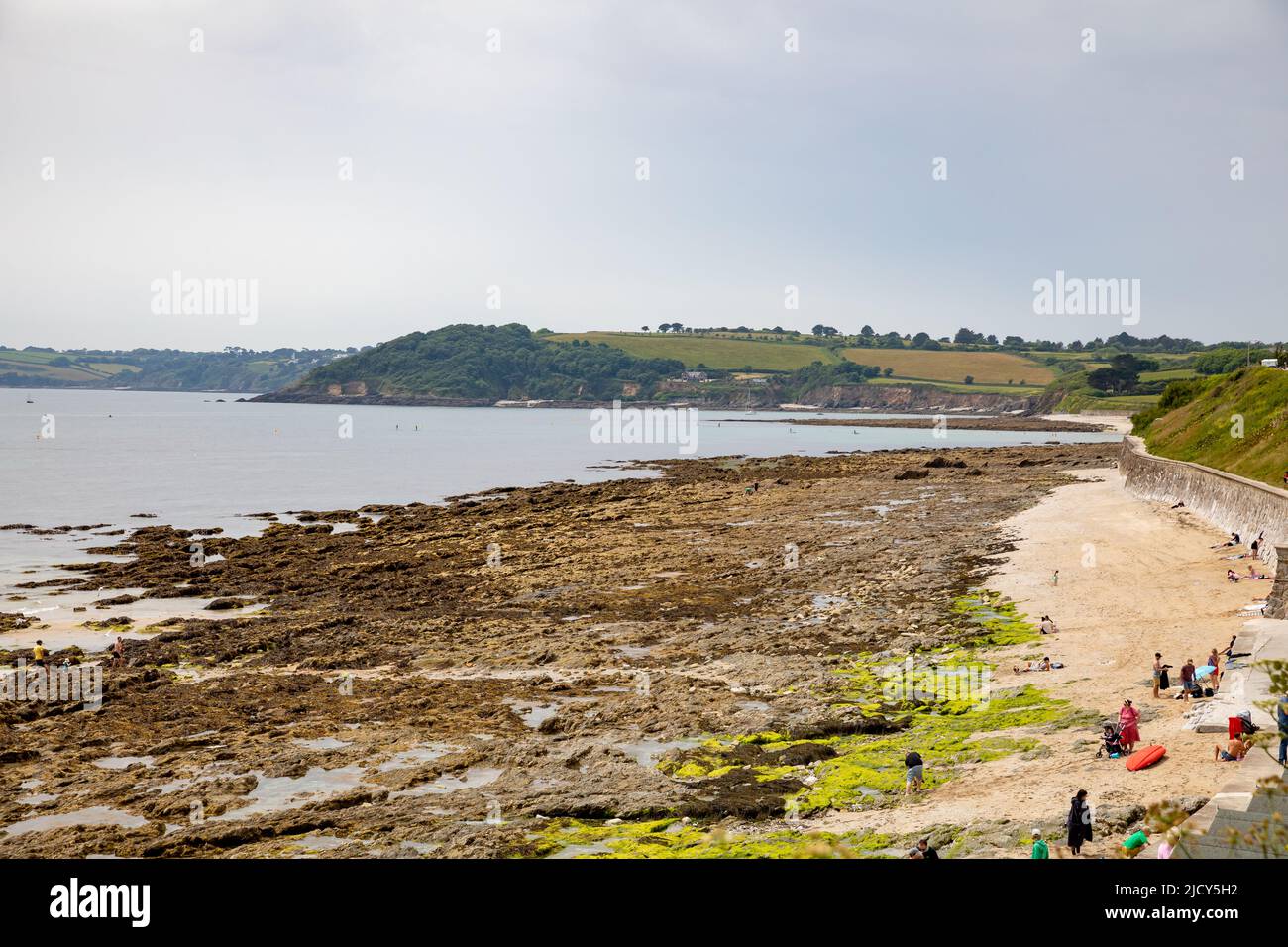 View across Pendennis Castle Beach in Cornwall, uk Stock Photo - Alamy