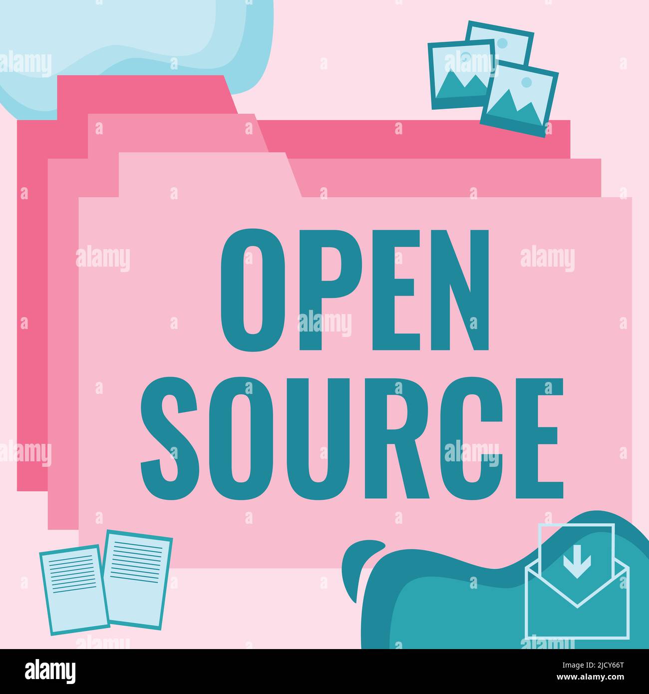 Text caption presenting Open Source. Internet Concept denoting software which original source ...