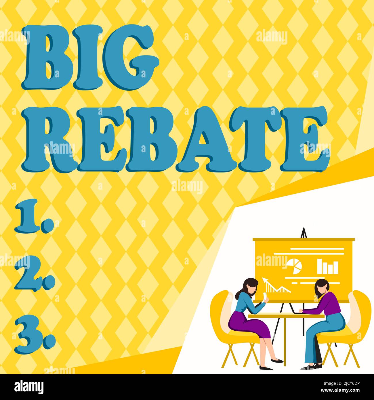 Text caption presenting Big Rebate. Concept meaning Huge rewards that ...