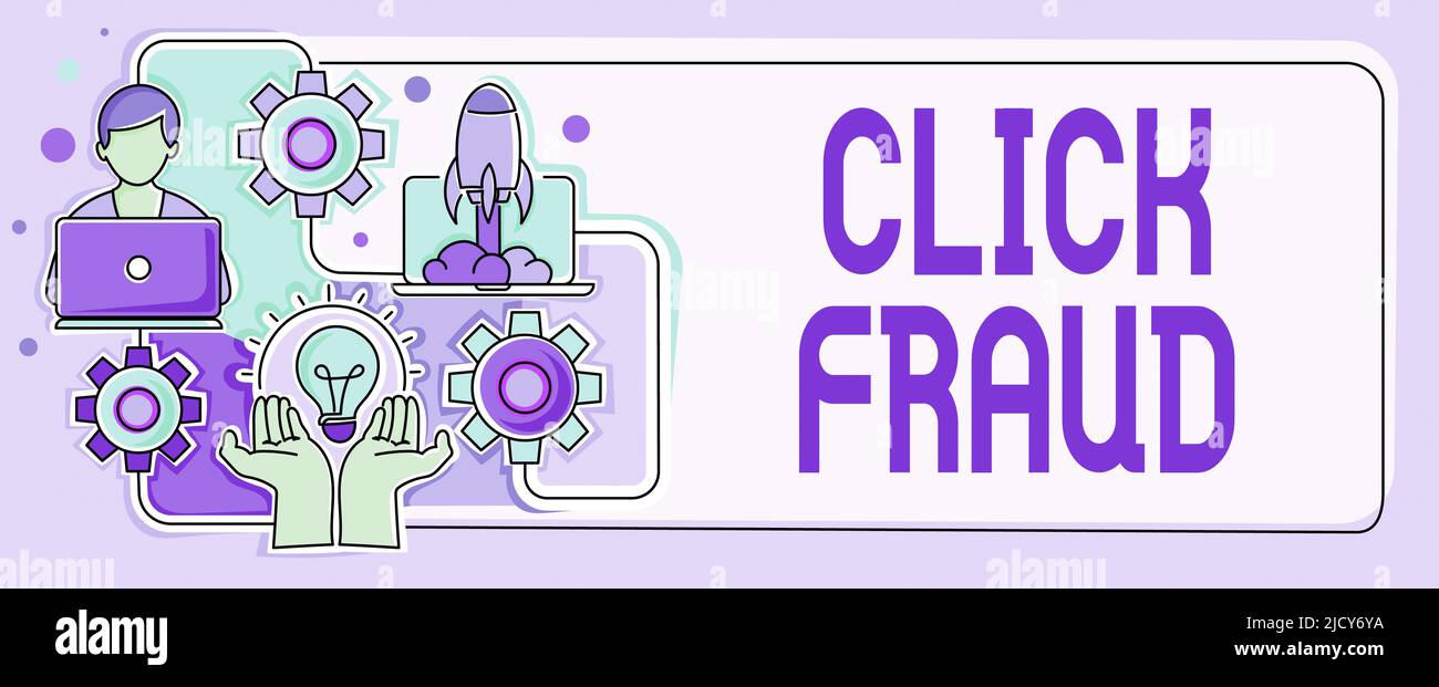 Handwriting text Click Fraud. Concept meaning practice of repeatedly ...