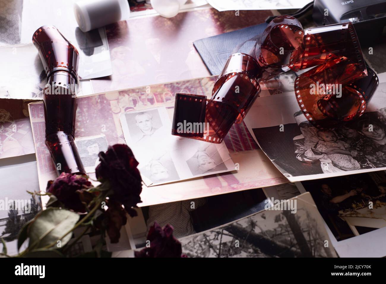 Ukraine. Krivoy Rog. November 2021. a stack of old photographs 1980 ...