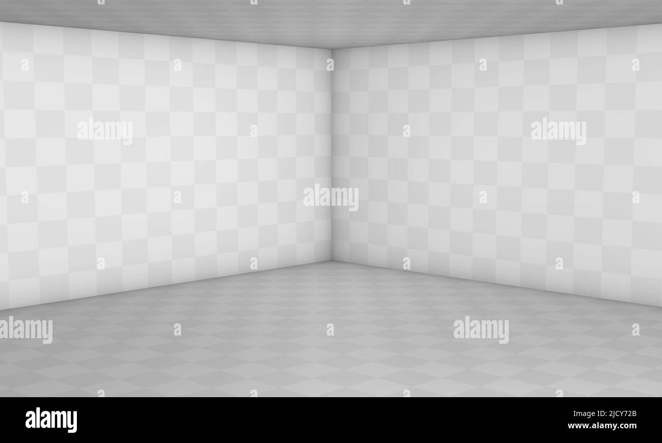Perspective 3 vanishing points - Box template - 3D illustration Stock ...
