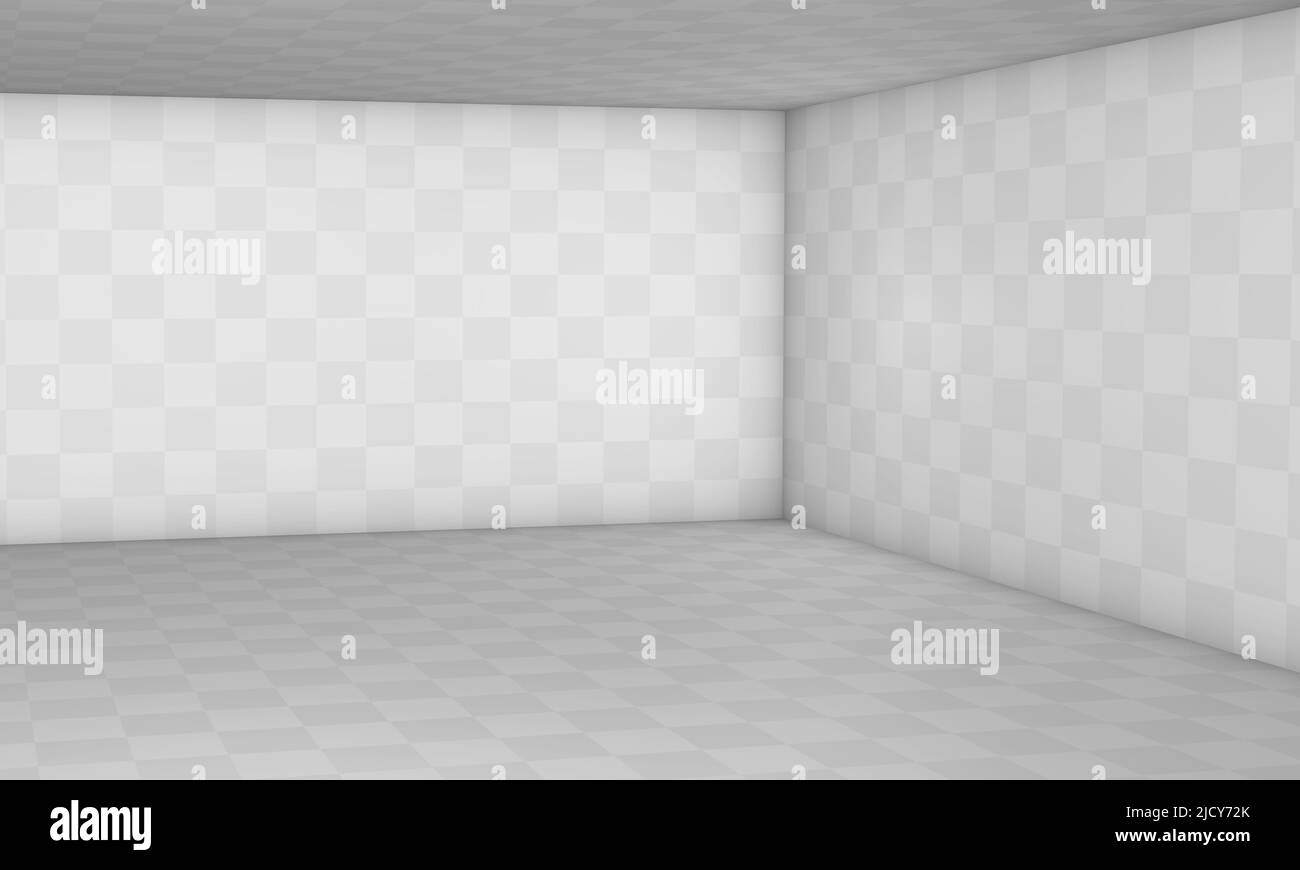 Perspective 3 vanishing points - Box template - 3D illustration Stock ...